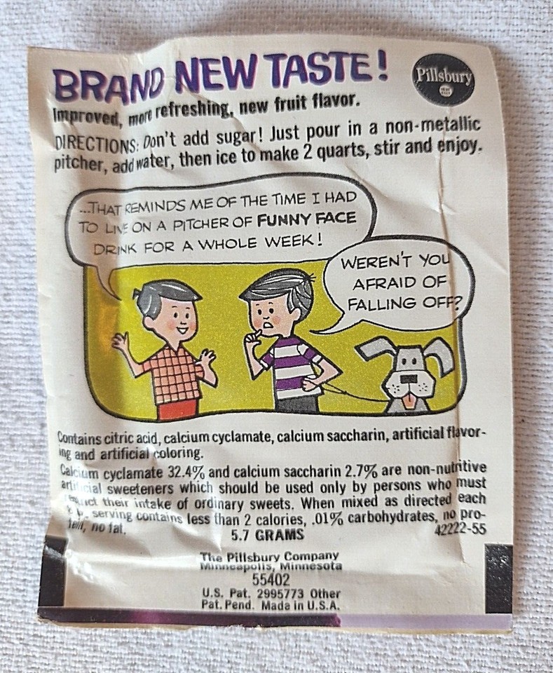 FUNNY FACE Pillsbury GOOFY GRAPE Sealed Pack VTG DRINK MIX 1970s, 80s ...