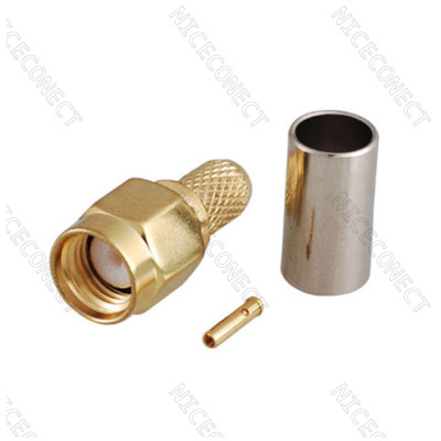 50Pcs RP-SMA Male ( Female Jack Pin ) Crimp RF Connector For LMR200 ...