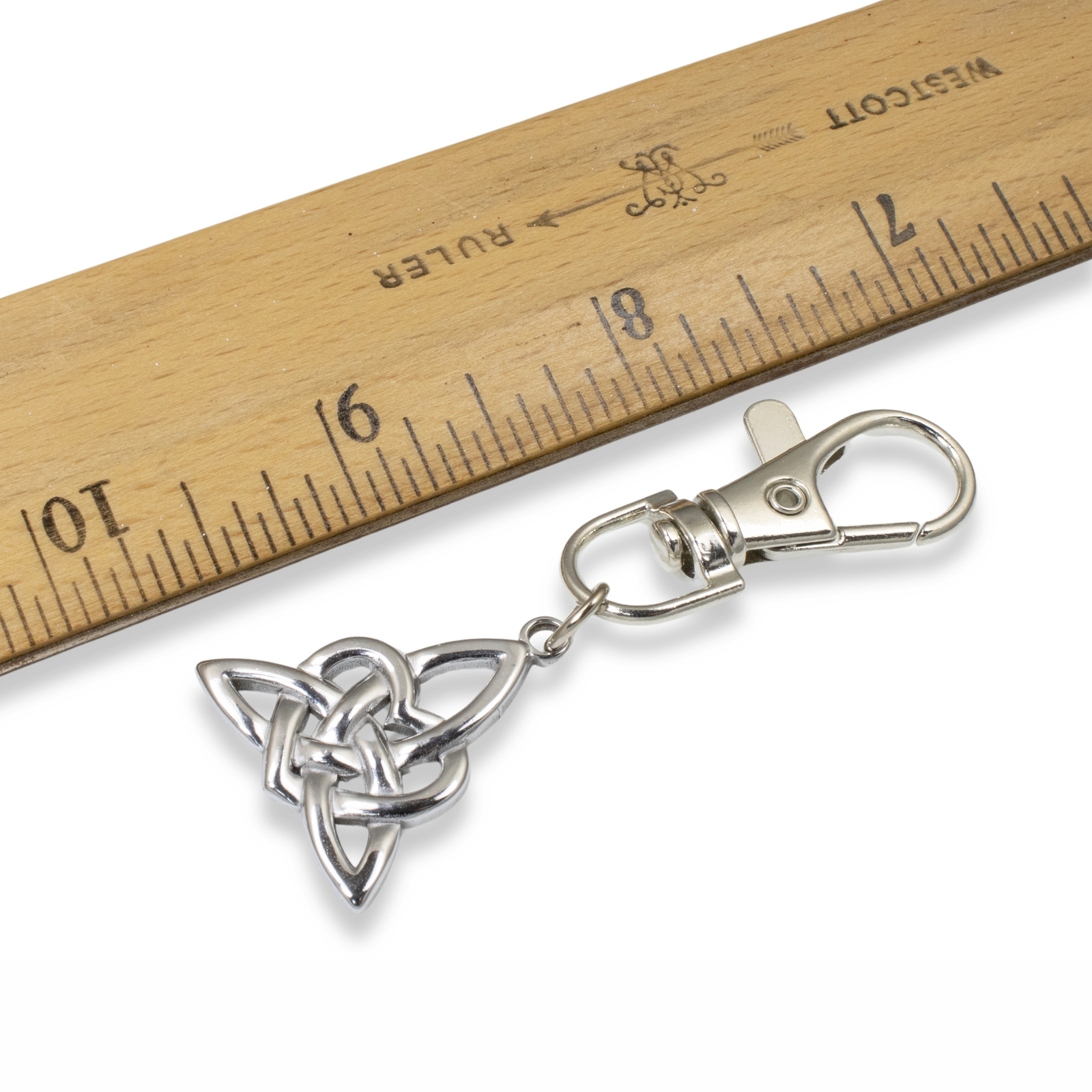 Celtic Triangle Key Fob - Intricate Open Knot Design - Clip-On Bag ...