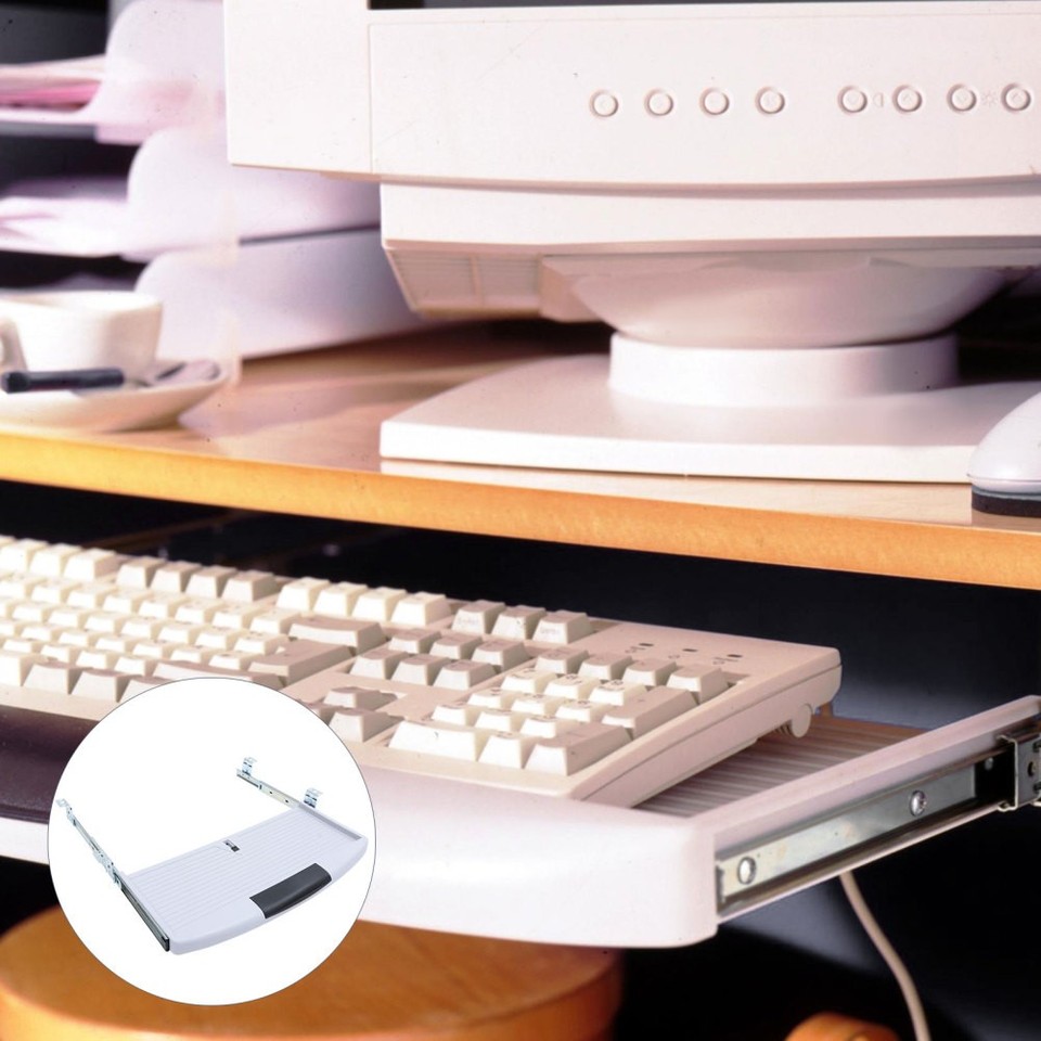 2 pcs Drawer Type Keyboard Case Creative Under Desk Keyboard Storage ...