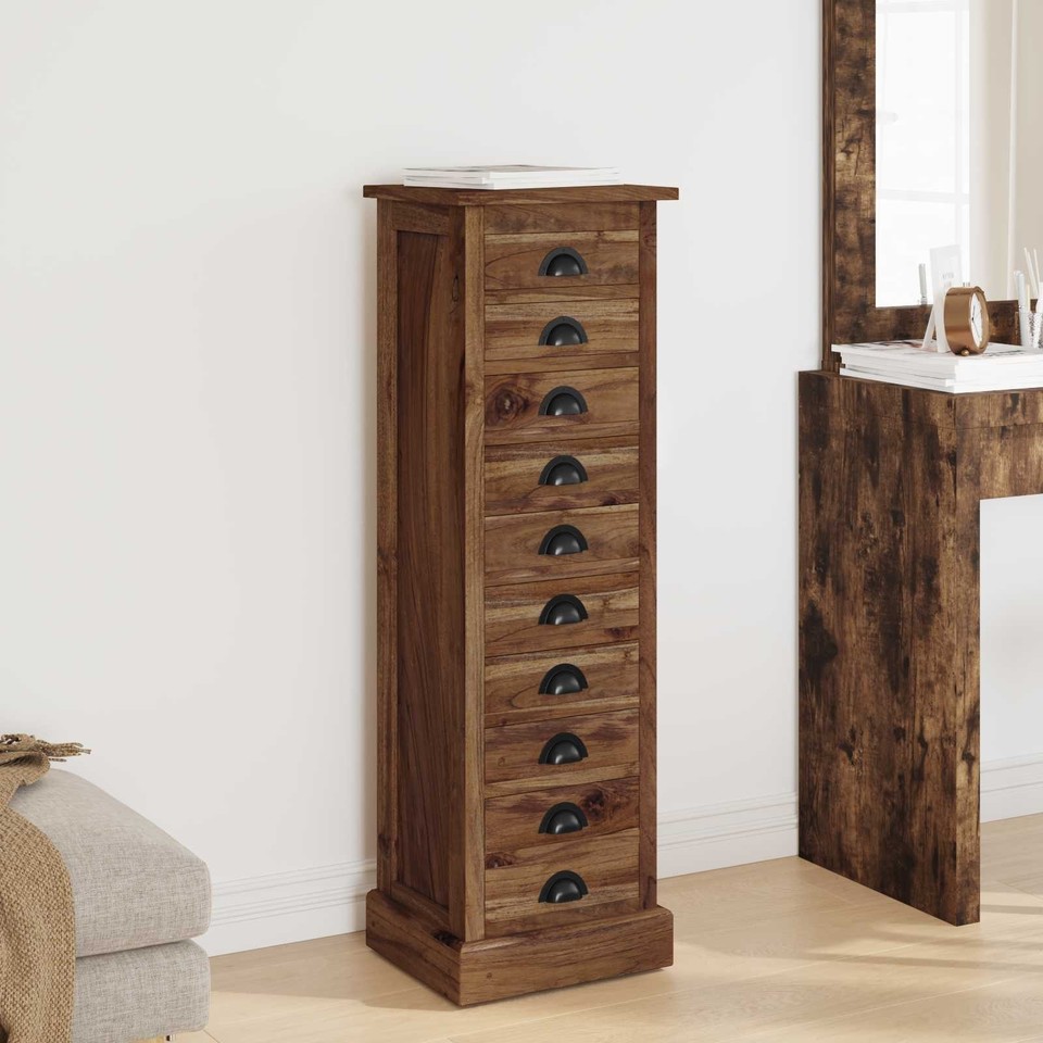 Commode avec tiroir avec stockage Marron Bois de teck massif salon ...