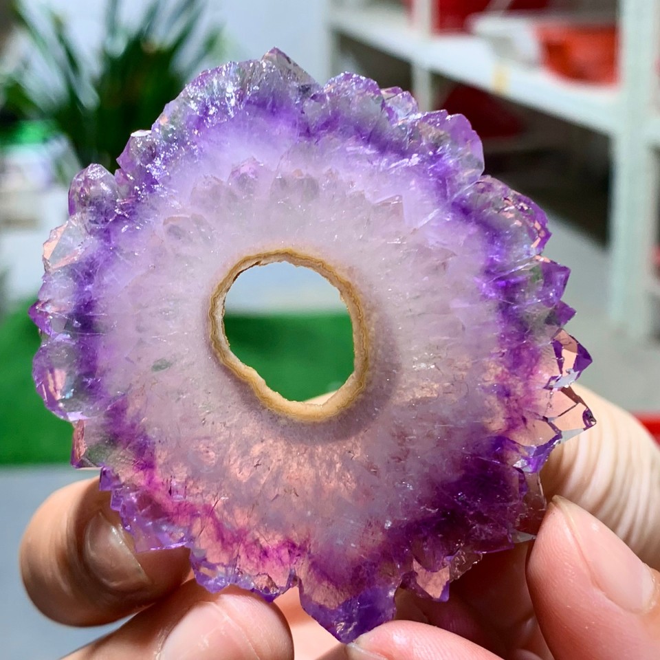 38G Natural high-quality Amethyst agate quartz cluster slice crystal ...