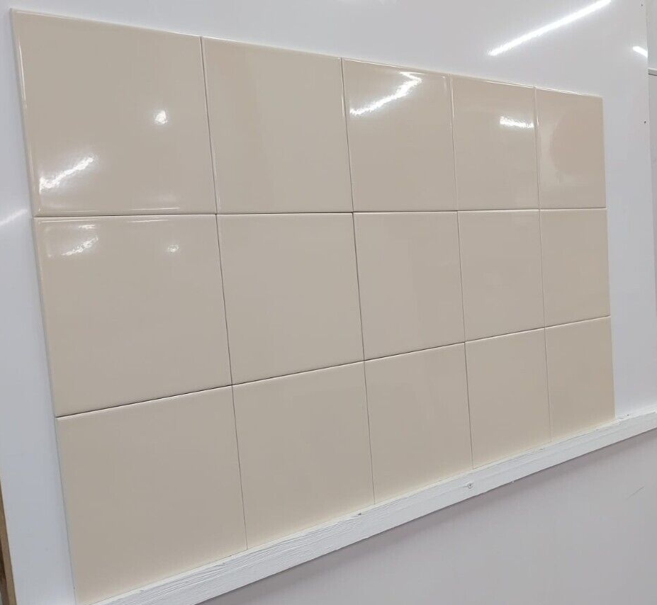 1 SQM Cream Wall Tiles Ceramic Glossy 20cm x 20cm Victorian Cream | eBay UK