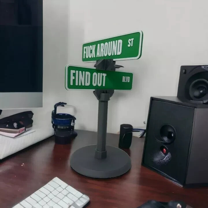 F*** Around Find Out - Mini Street Blvd Sign Desk Decoration NEW - 16 ...