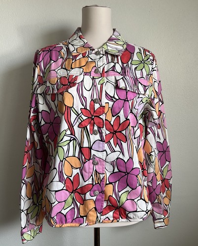 The Paragon Floral Lightweight Jacket Pink Purple Size Medium | eBay