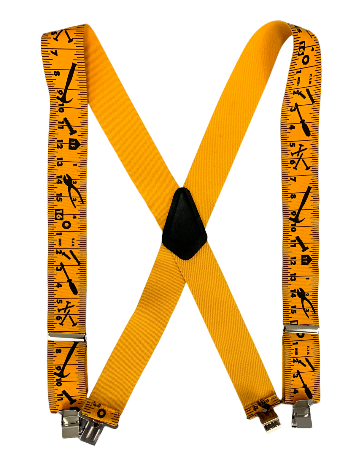 Ruler Tape Measure Suspenders with Leather Center 2" Wide Clean ...