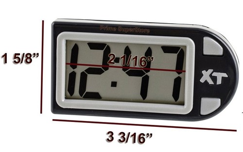 Black Digital Big Digit Clock Large LCD Display Car-RV-Boat Interior ...