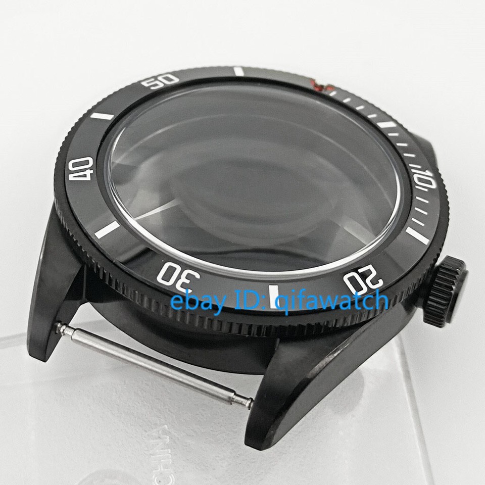 39mm black Watch Case Dome Sapphire Fit NH34 NH35 NH36 ETA 2824 PT5000 ...