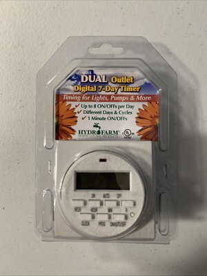 New HydroFarm Autopilot Dual Outlet 7-Day Grounded Digital Programmable ...