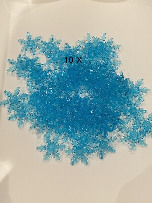Lego 10 New Trans-Light Blue Rock 4 x 4 Crystal Ice Snowflake Pieces ...