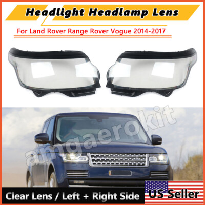 Left Right Clear Headlight Lens Cover For Land Rover Range Rover Vogue ...