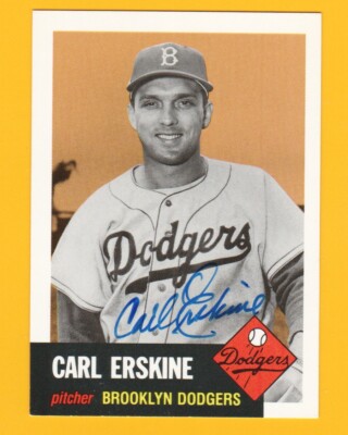 CARL ERSKINE AUTOGRAPH AUTO 1991 ARCHIVES 1953 #308 COA | eBay