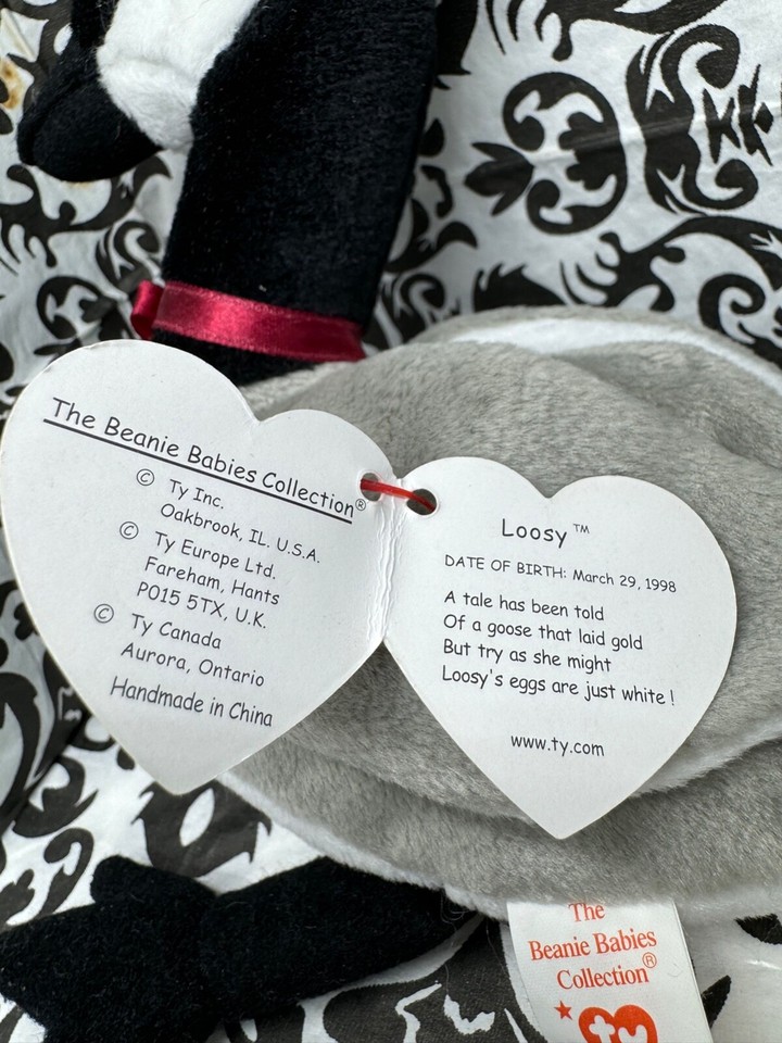 TY BEANIE ORIGINAL BABY " Loosy " The Goose - 1998 -w/Tags - FREE ...