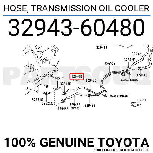 3294360480 Genuine Toyota HOSE, TRANSMISSION OIL COOLER 32943-60480 | eBay