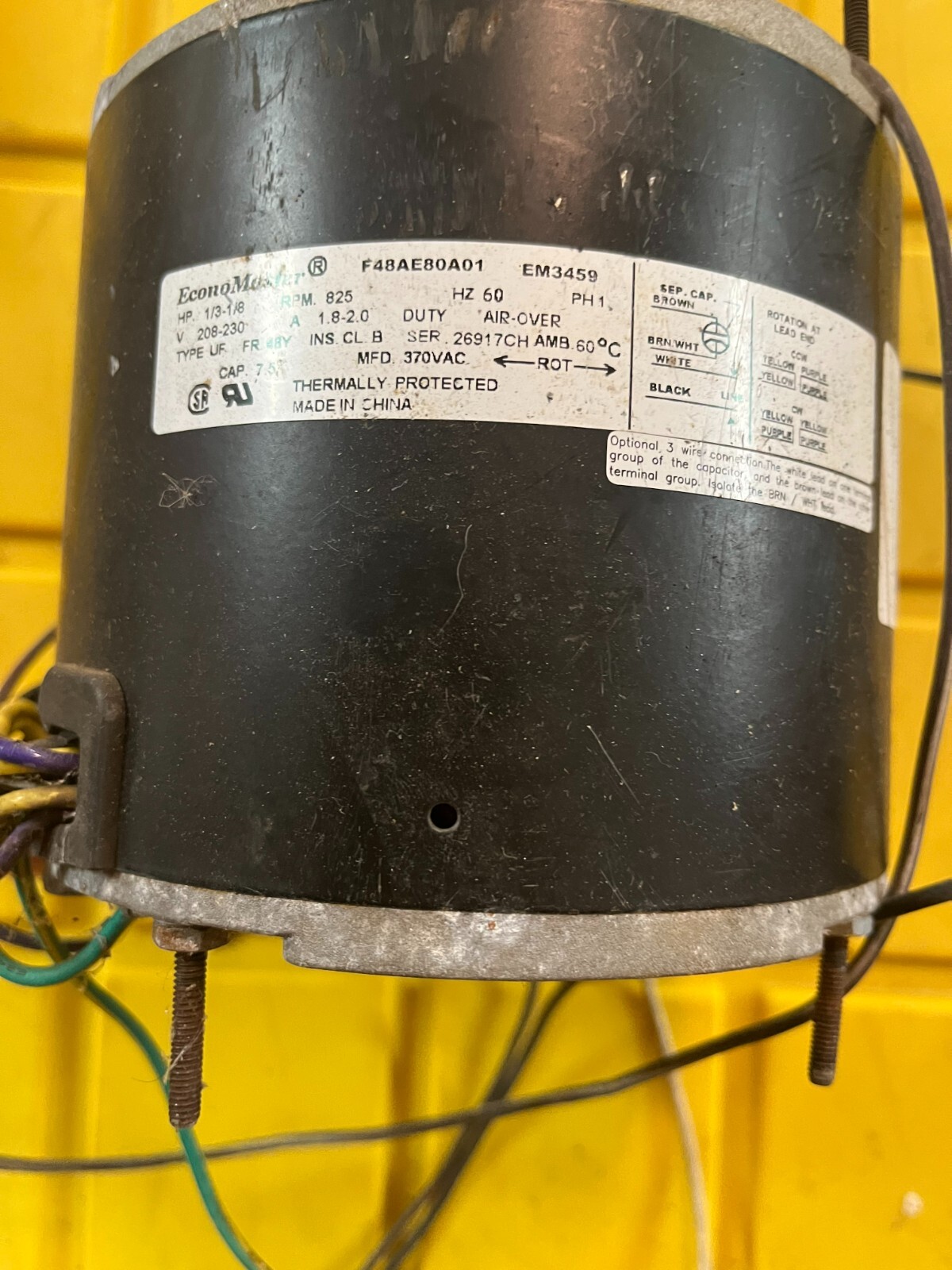 Regal Beloit EM3459 825 RPM Fan Motor for sale online | eBay