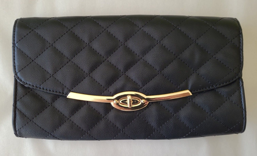 Kate Hill Clutch Purse Black With Gold Hardware | eBay