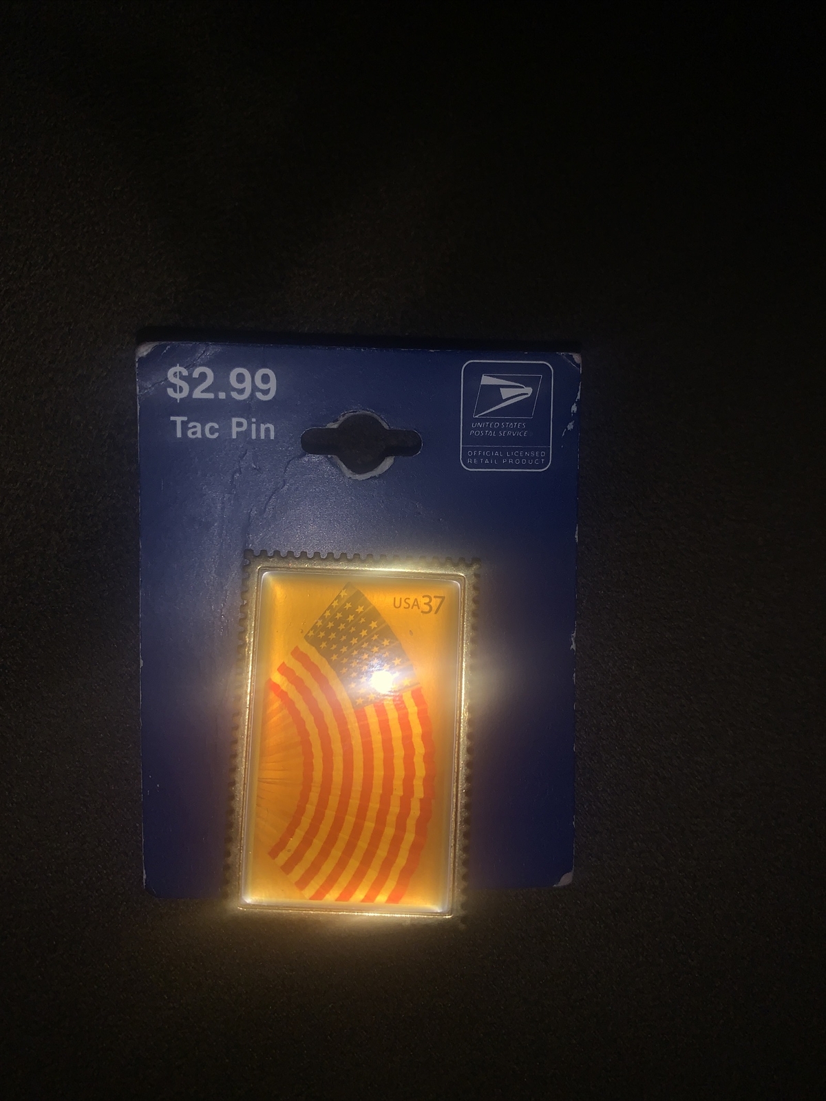 American Flag 37 Cent USA Postage Stamp Lapel Hat T… - Gem