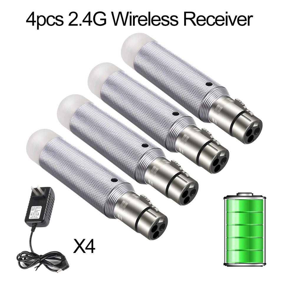 2.4G Wireless Rechargeable Receiver DMX512 XLR Transmitter Set For ...