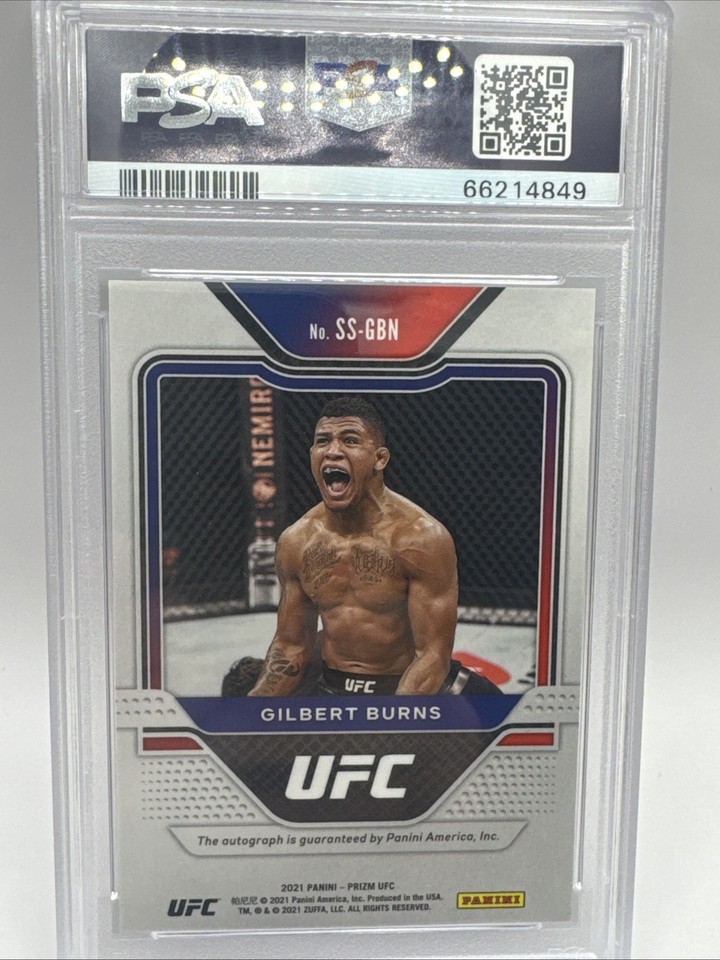 Gilbert Burns 2021 Prizm Sensational Signatures RC Auto PSA-10 POP-1 ...