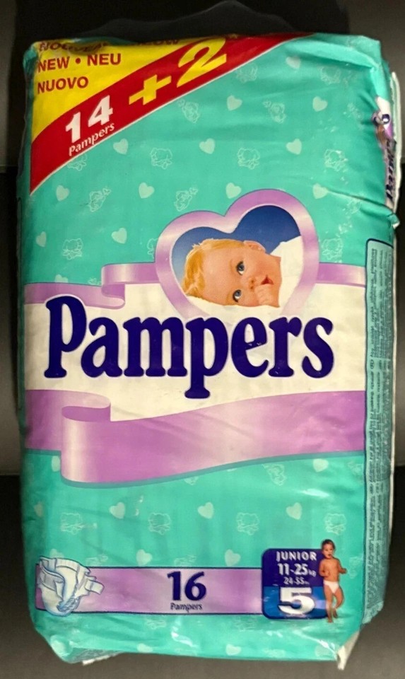 Vintage Diapers Nappies Couche Windeln Pampers Baby Dry 1999 Plastic ...