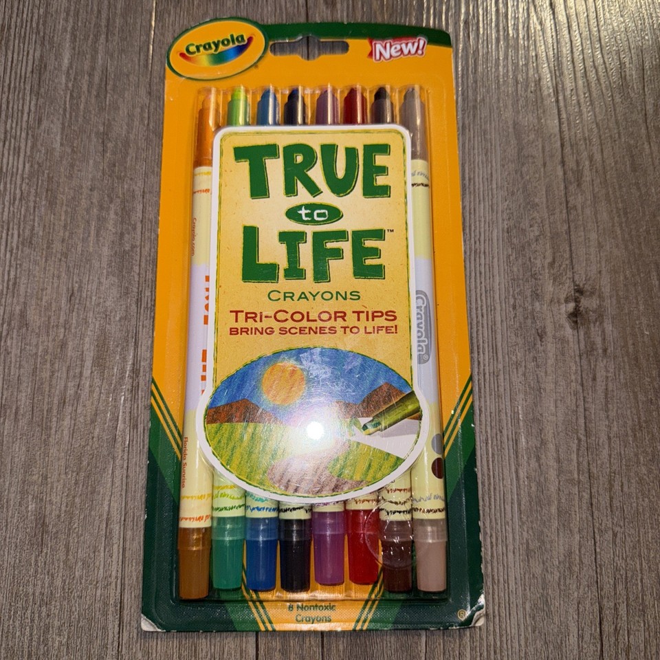 SUPER RARE 2007 HTF Crayola True To Life Crayons Tri-color Tips New Old ...