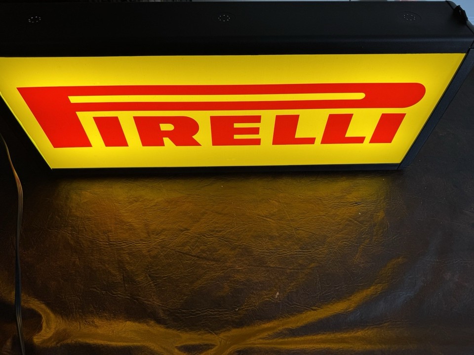 Pirelli Tires Light Up Sign Glass And Plastic 12x36” Working Free ...