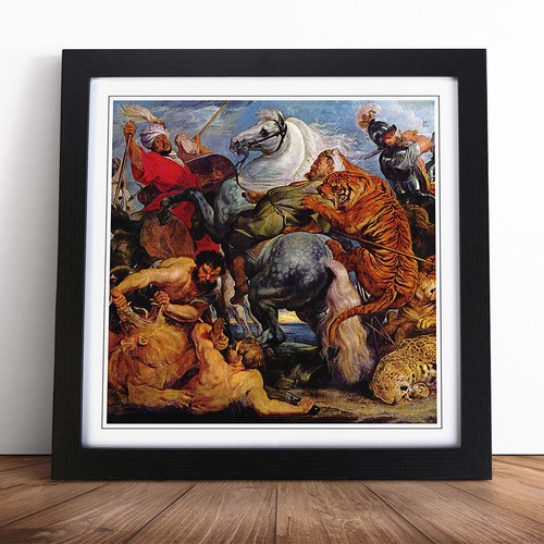 Peter Paul Rubens Tiger Hunt Wall Art Print Framed Canvas Picture ...