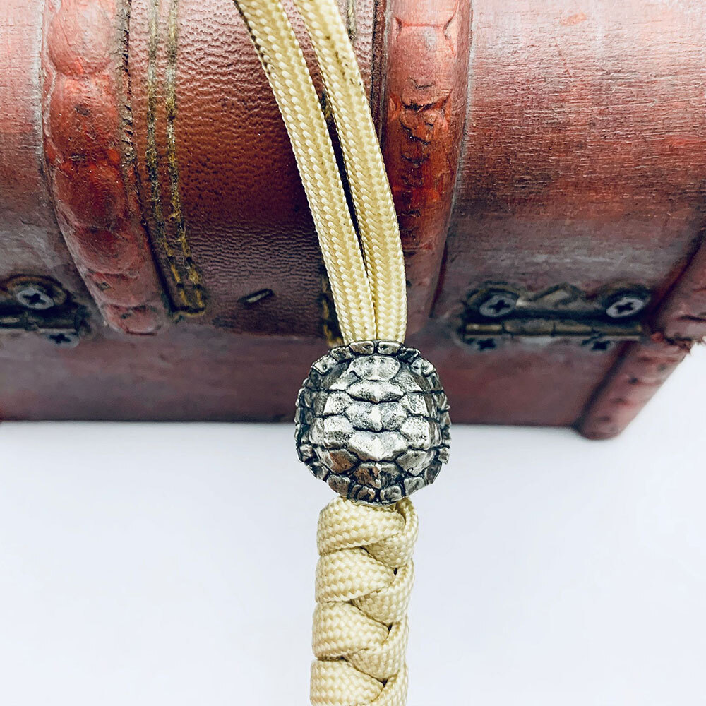 Tortoise Bead Turtle Shell Brass EDC Knife Pendant Paracord Lanyard DIY ...