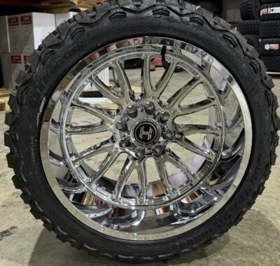 4 NEW 22x12 Hardcore HC101 Wheels and 33" Tires -44 Chrome RAM 1500 5x5 ...