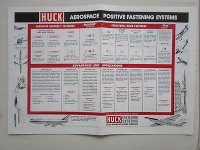 6/1973 PUB HUCK MANUFACTURING AEROSPACE HUCK BLIND BOLTS BLIND FASTENER ...