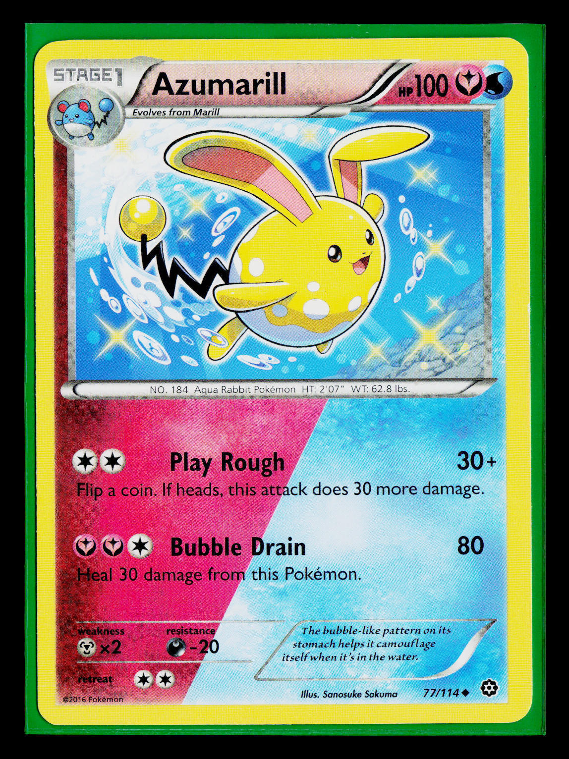 Azumarill Pokémon Card #77/114 XY - Steam Siege Uncommon tcg | eBay
