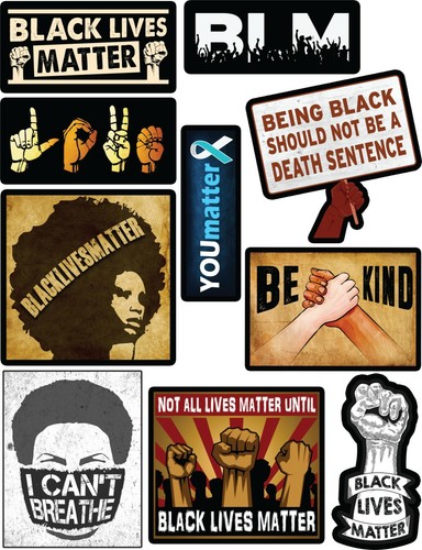 Black Lives Matter Stickers - BLM Stickers - Civil Rights Bumper ...