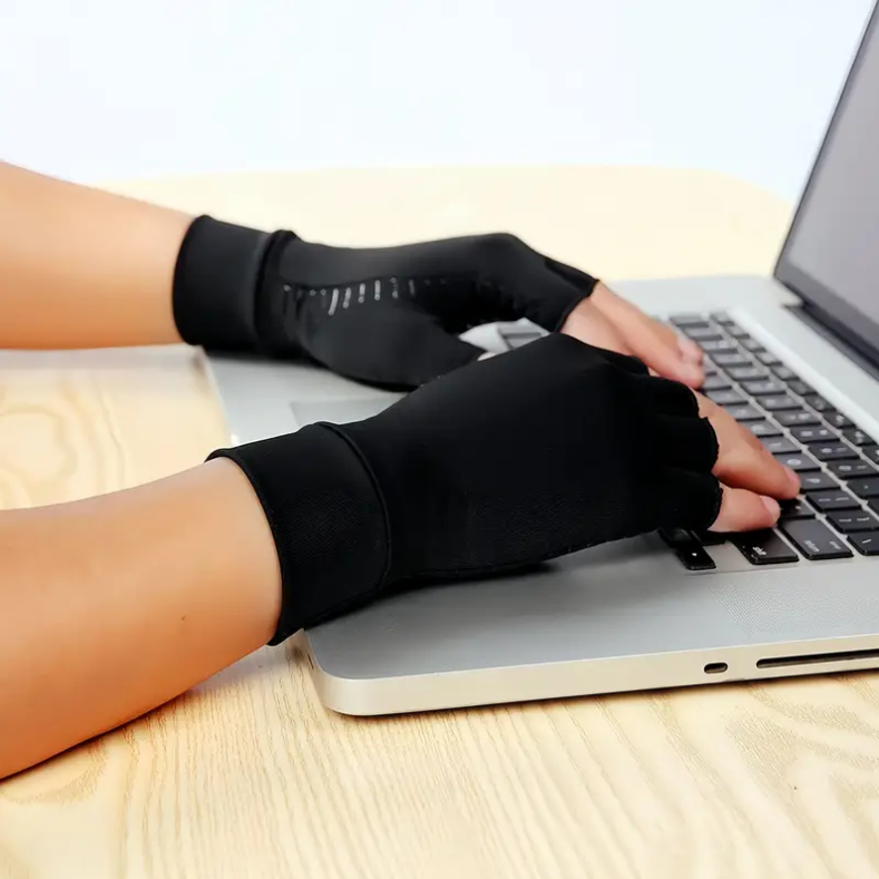 Copper Arthritis Compression Gloves Hand Support Pain Relief Joint Self ...
