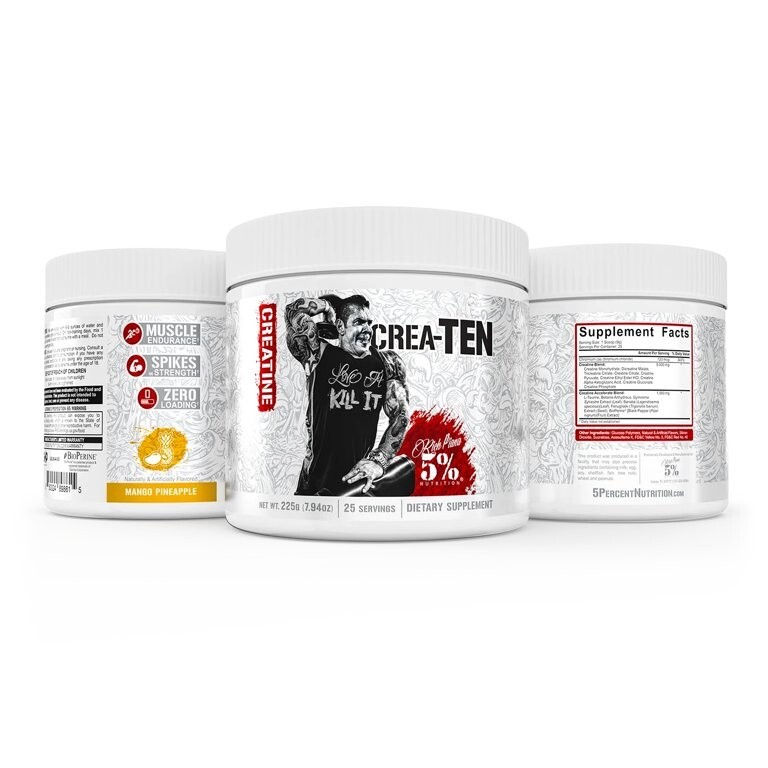 5% Nutrition Rich Piana Crea-TEN 10-in1 Creatine Supplement | Mango ...