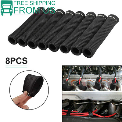 2500° Spark Plug Wire Boots Protectors Sleeve Heat Shield Cover For SBC ...