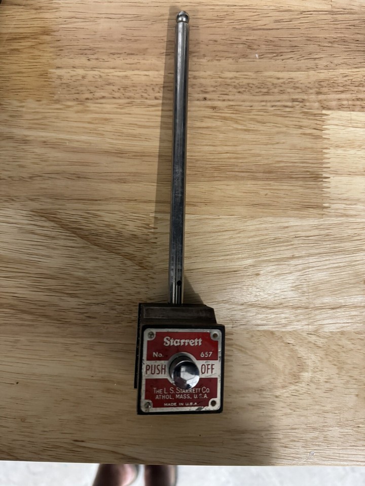VINTAGE STARRETT NO. 657 MAGNETIC BASE INDICATOR HOLDER MADE IN USA | eBay