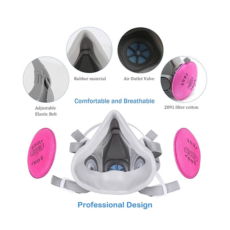 Half Face Respirator Mask P100 Particulate Welding Painting Dust ...
