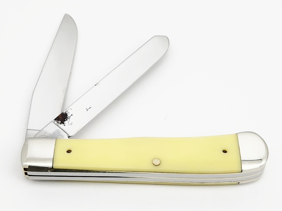 1995 Case XX 3254 CV Trapper Knife 4 1/8" Genuine Yellow Composition ...