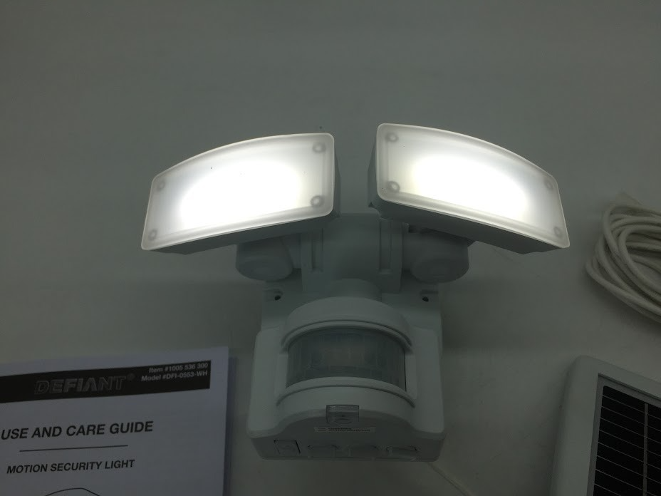 Defiant 180° Motion Sensor Solar Powered 2-Head LED Security Flood ...