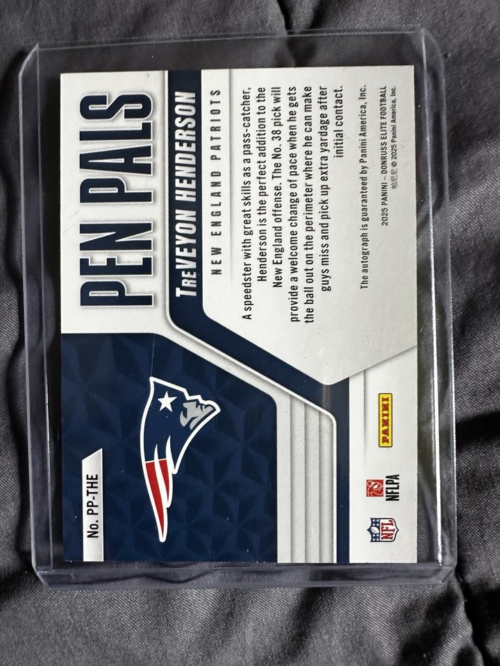 2025 Donruss Elite Purple Ink Auto Pen Pals TreVeyon Henderson #PP-THE ...