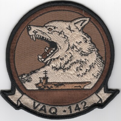 4" NAVY VAQ-142 EAS GRAY WOLVES NAS DESERT MILITARY EMBROIDERED JACKET ...