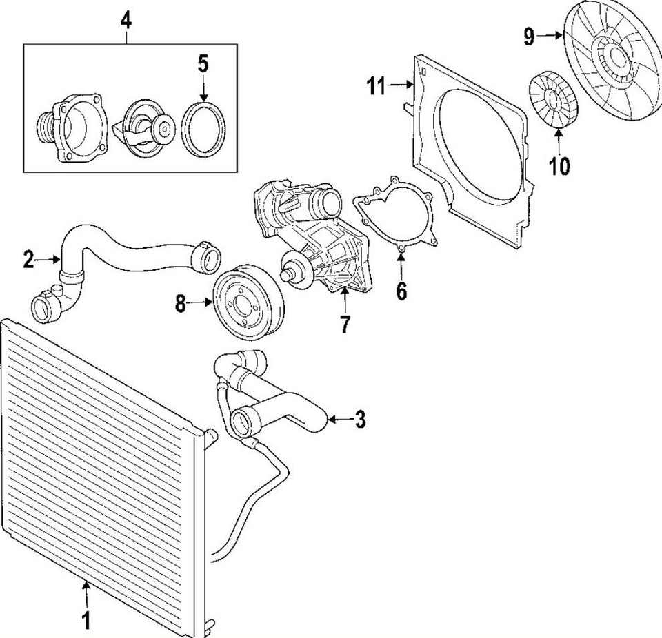 LAND ROVER RANGE ROVER L322 V8 4.4 BMW M62 ENGINE WATER PUMP PEB000030 ...