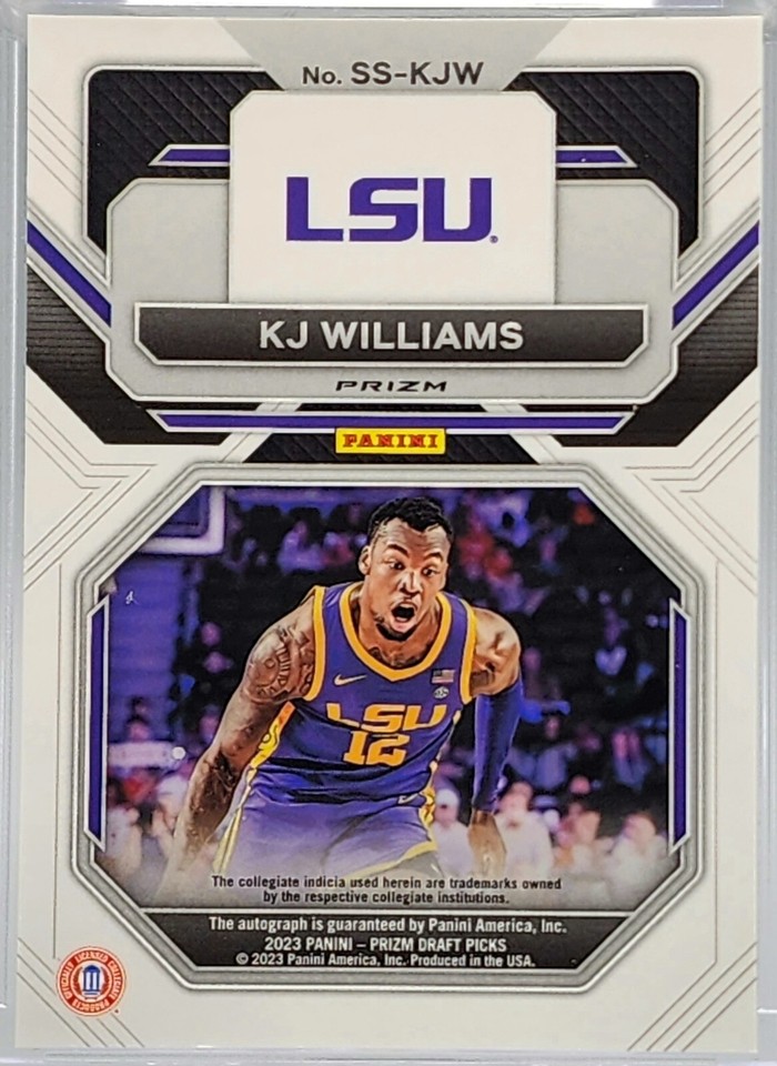 KJ Williams 2023-24 Panini Prizm Draft Basketball Green Auto Signature ...