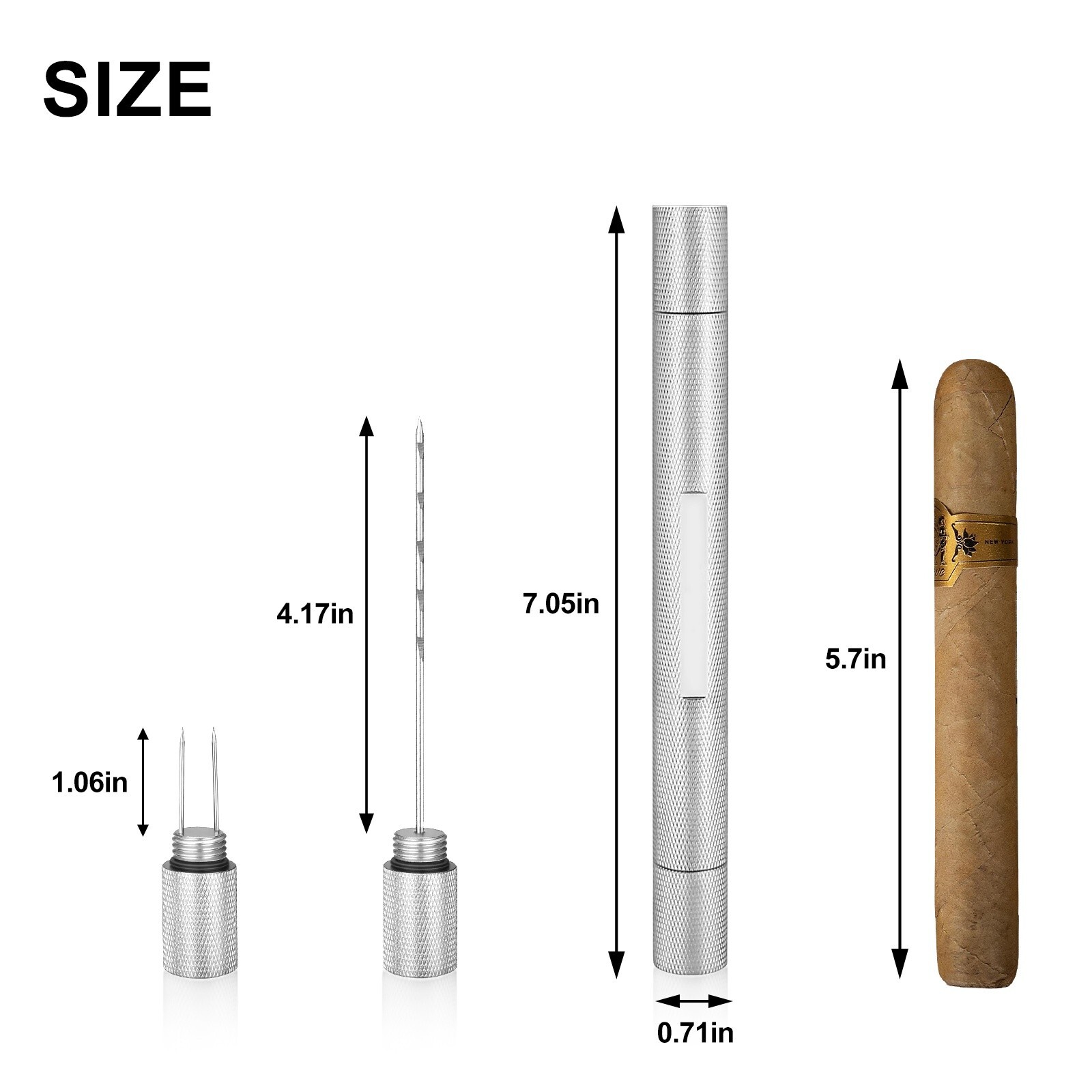 2 in 1 Cigar Needle Draw Enhancer Tool Cigar Punch& Holder Cigars Drill ...