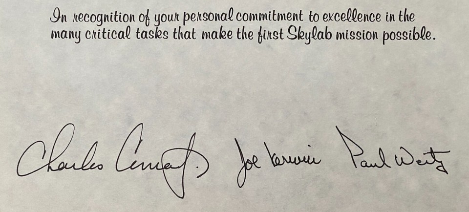 Charles Conrad - Joe Kerwin - Paul Weitz - Original Signed Skylab ...