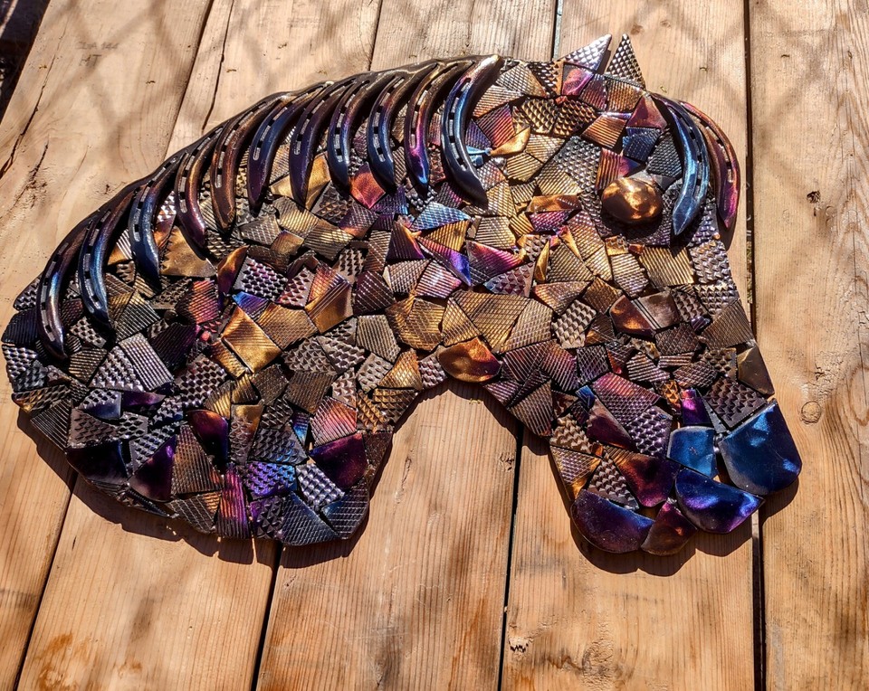 Rasp Horse Head Gorgeous Colors Shimmer in Sun or Light Hand Crafted | eBay
