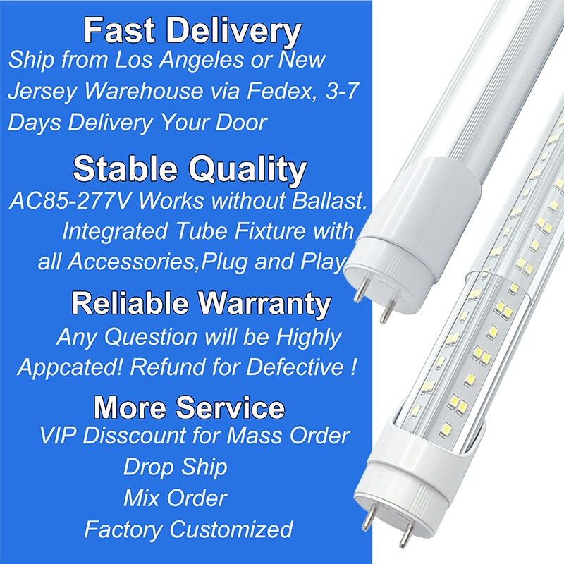 12 Pack 4FT T8 LED Tube Light Bulbs 72W 7200Lm G13 4' LED Shop Light ...