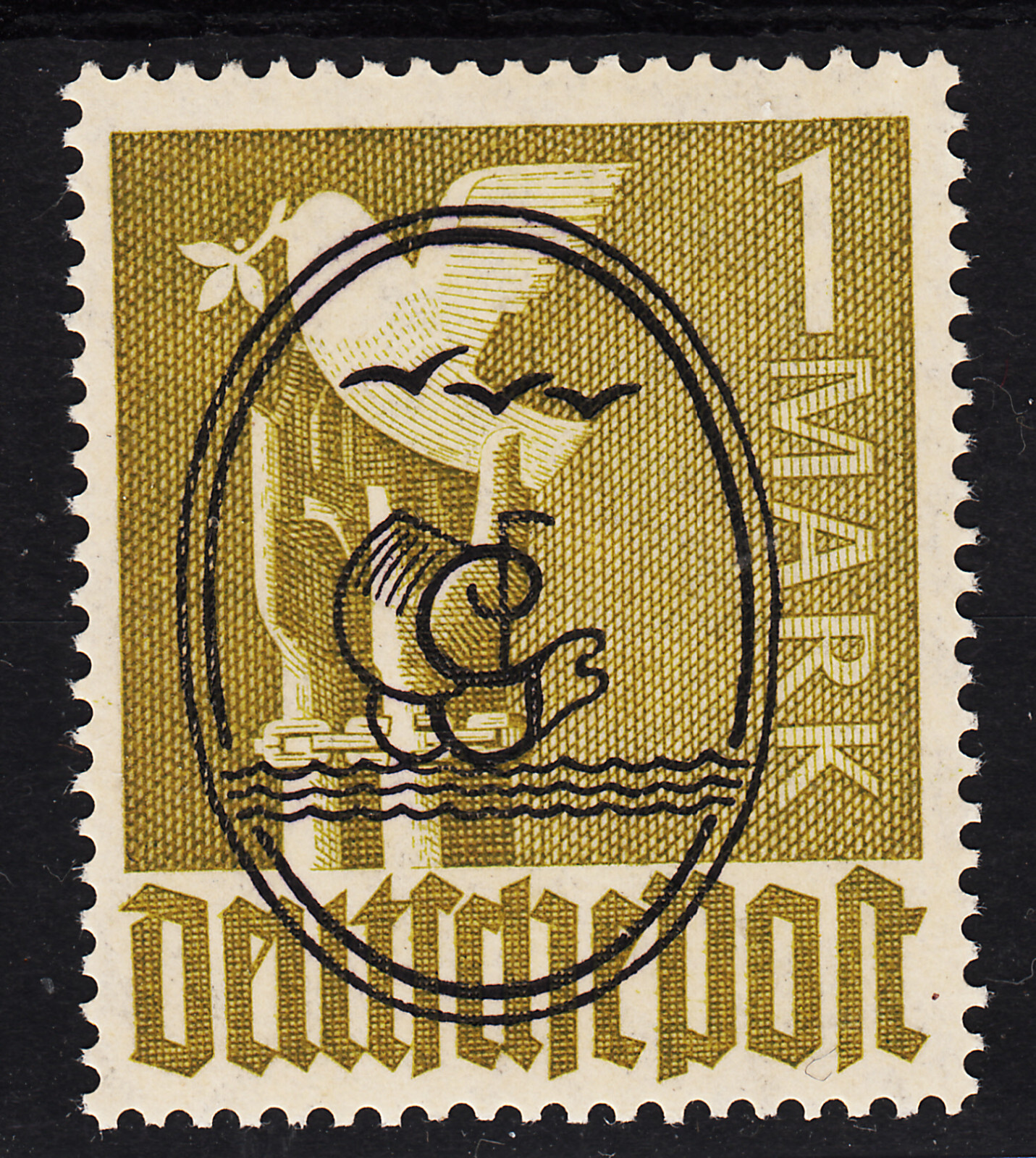 Alliierte Besetzung 1 Mark Taube Mi.Nr. 959 ** mit unbekanntem Aufdruck ...