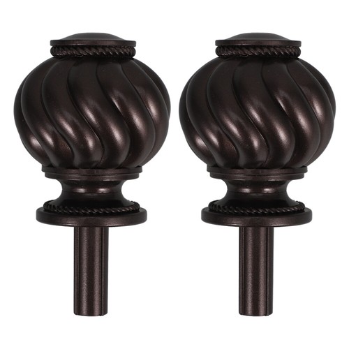 2pcs Decorative Curtain Rod Finials Ends Retro Curtain Rod End Caps ...