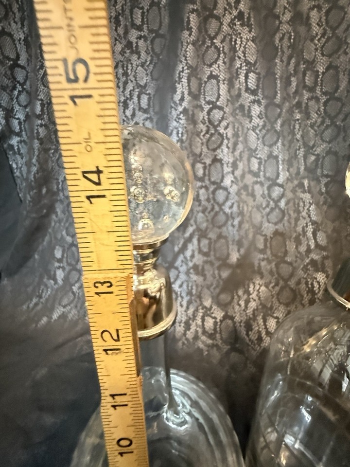 3 Vintage Decanters~Bourbon Scotch Spirits~Unique Shapes-Clear Glass ...